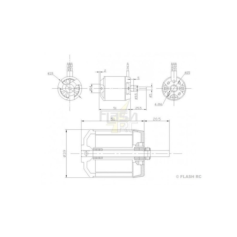 Outrunner - Brushless Motor DM2831 (208g, 780kv, 700W) Pro-Tronik ...