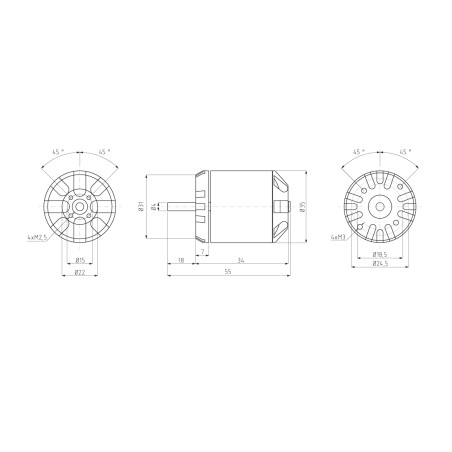 Outrunner - KAVAN Brushless motor C3536-1250 - FLASH RC