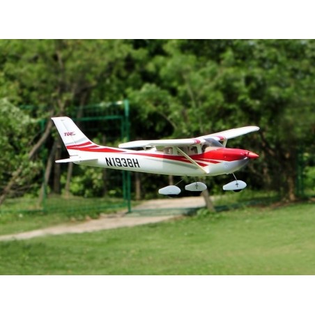 Avion Top Rc Hobby Cessna 182 rouge avec leds intégrées PNP env.0.965m
