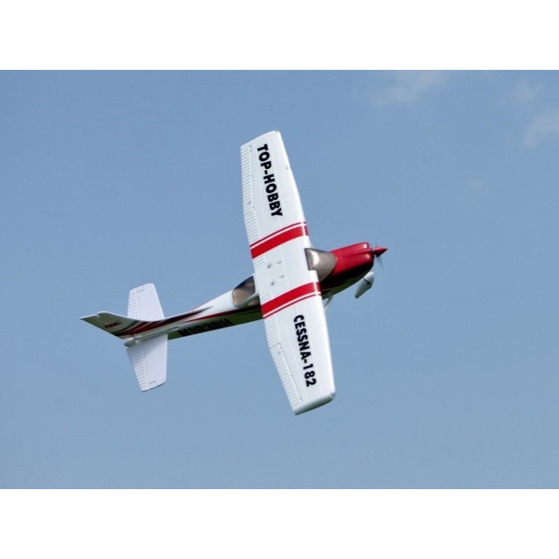 Avion Top Rc Hobby Cessna 182 rouge avec leds intégrées PNP env.0.965m