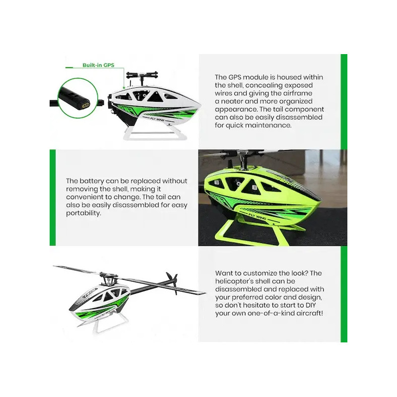 FLY WING - FW450L V3 RC GPS smart helicopter - White PNP