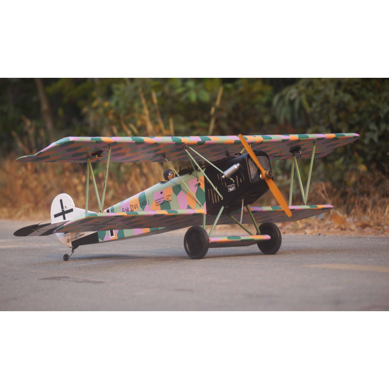 VQ Model Fokker D.VII .120 size EP-GP - Blanc et noir- FLASH RC