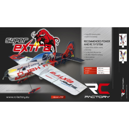 Avion RC Factory Super Extra Bull 'Superlite Series' env.0.86m - FLASH RC