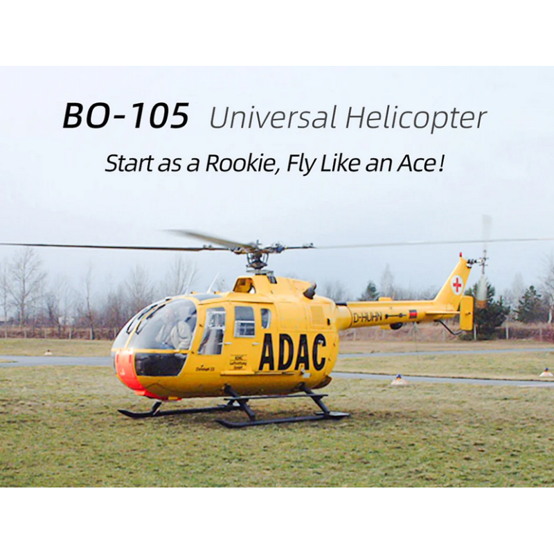 Flywing BO-105 - ADAC - GPS - RC helicopter Size 450L Yellow - RTF
