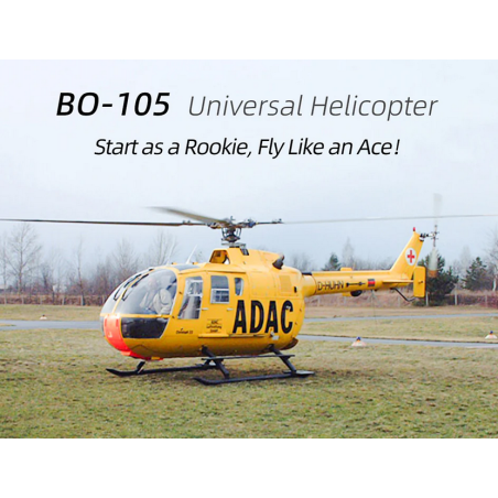 Flywing BO-105 - ADAC - GPS - RC helicopter Size 450L Yellow - RTF