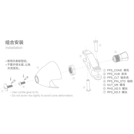 DUALSKY Typ Z Konus ø 38mm Motorwelle 3,0mm für Faltpropeller FPS_38Z.3