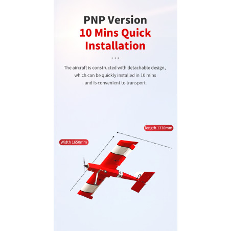 OMPHOBBY Fun Stick Balsa red plane 1.65m ARF