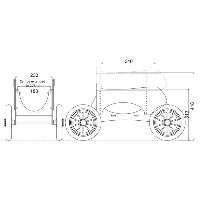 Glider take-off cart (max. fuselage width 418mm) - Dolly III