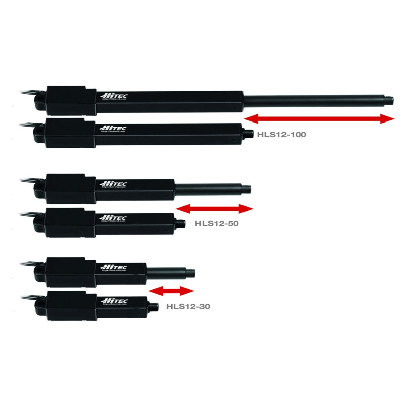 Servo linéaire Hitec HLS12-100380-7.4V (course100mm, réducté à 1:380)