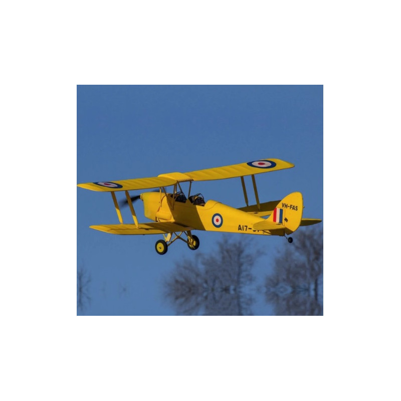 Avion Dynam Tiger Moth V2 Jaune Biplan PNP 1300mm