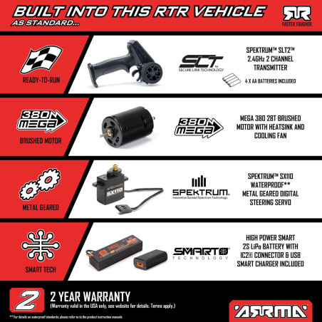 ARRMA 1/16 MOJAVE GROM 4X4 RTA ( a assemblé ) KIT Brushed Desert Truck ...
