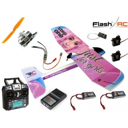 RC Factory Step-One Girls Pink Plane + Beginner Equipment (Mode 1)