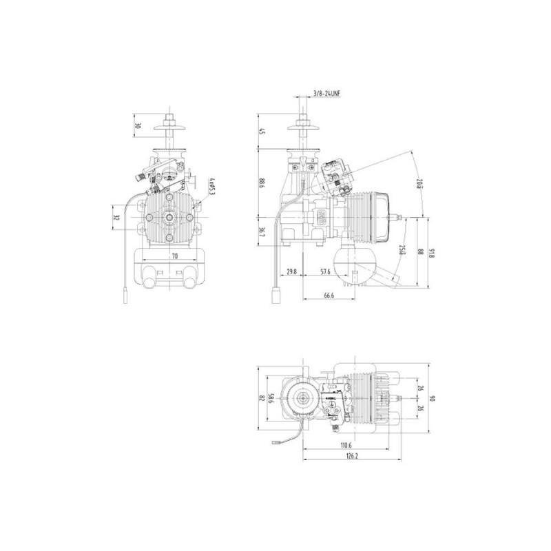 Gasoline engines - 2 stroke gasoline engine GT35 35cc - NGH - FLASH RC