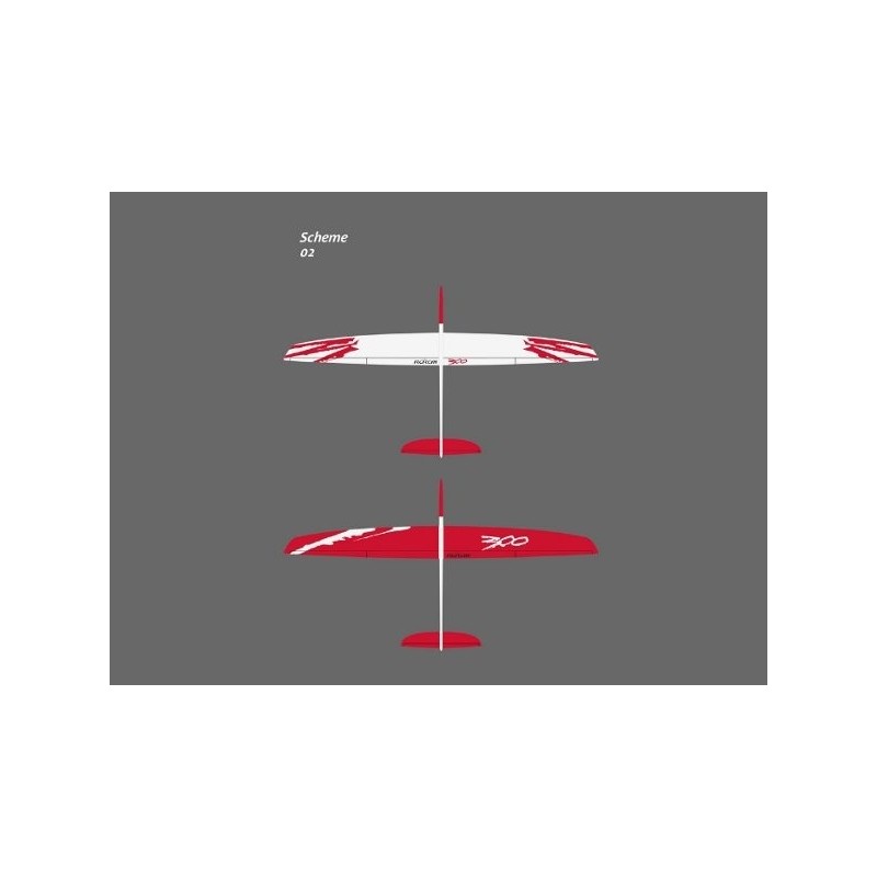 Planeurs RC - Planeur RCRCM 300 Carbone F3F/F3B blanc et rouge 2,90m ...