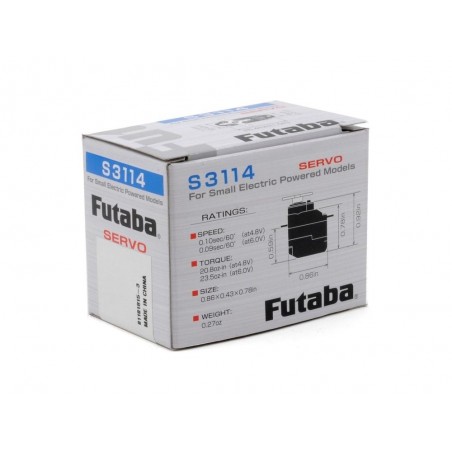 Servos - Servo analogique micro Futaba S3114 (7.9g, 1.5kg.cm, 0.09s/60 ...