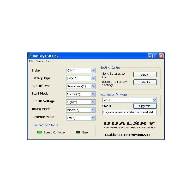 Programming cards - USB LINK programming controller Dualsky V2 - FLASH RC