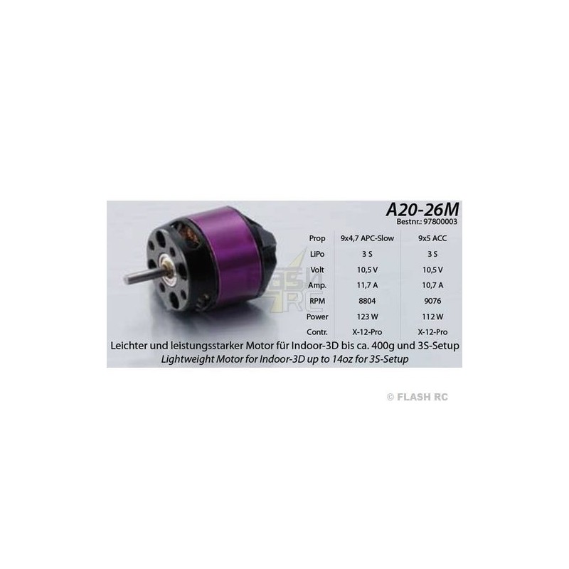 Outrunner - Hacker A20-26M EVO Brushless Motor - FLASH RC