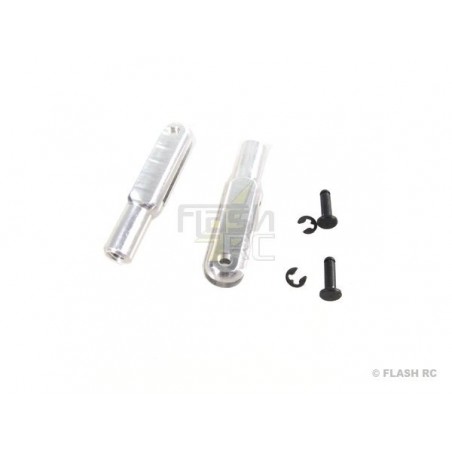 Métal droite - 2152 - Chape alu M2.5 L:23mm axe:1.6mm (2 pcs) Mp Jet ...